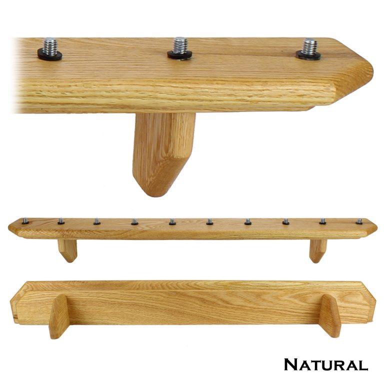 Tap Handle Display Shelf - 10 Place Solid Oak - Display Shack