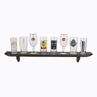 Beer Pint Glassware Display Shelf - 8 Place Solid Oak
