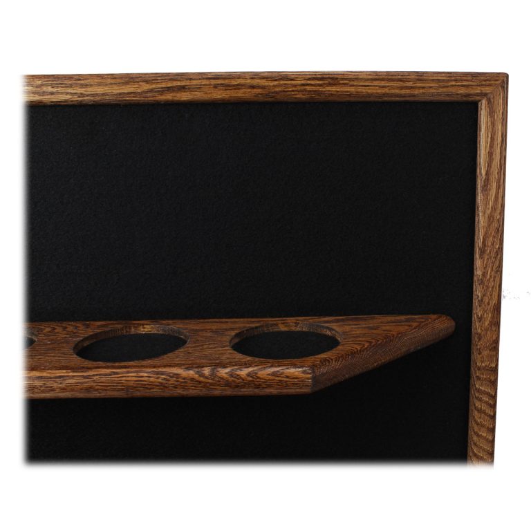 Pint Glass Display Shelf - 24 placement holes - Solid Oak - Display Shack