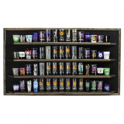 Shot Glass / Shooter Display Shelf - 30 place - Solid Oak - Display Shack