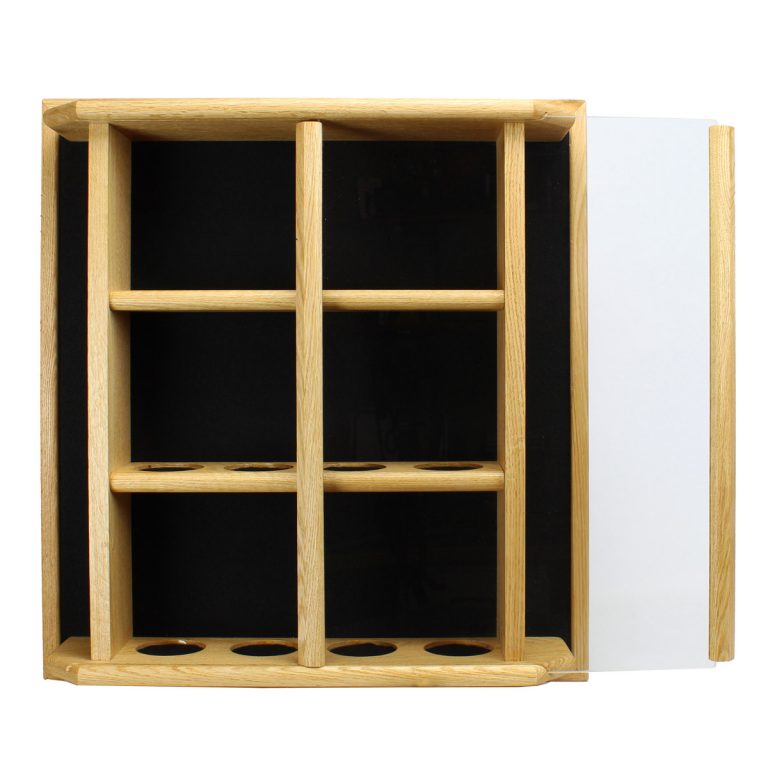 Pint Glass Display Case - 12 Place wall hanging w/ Door