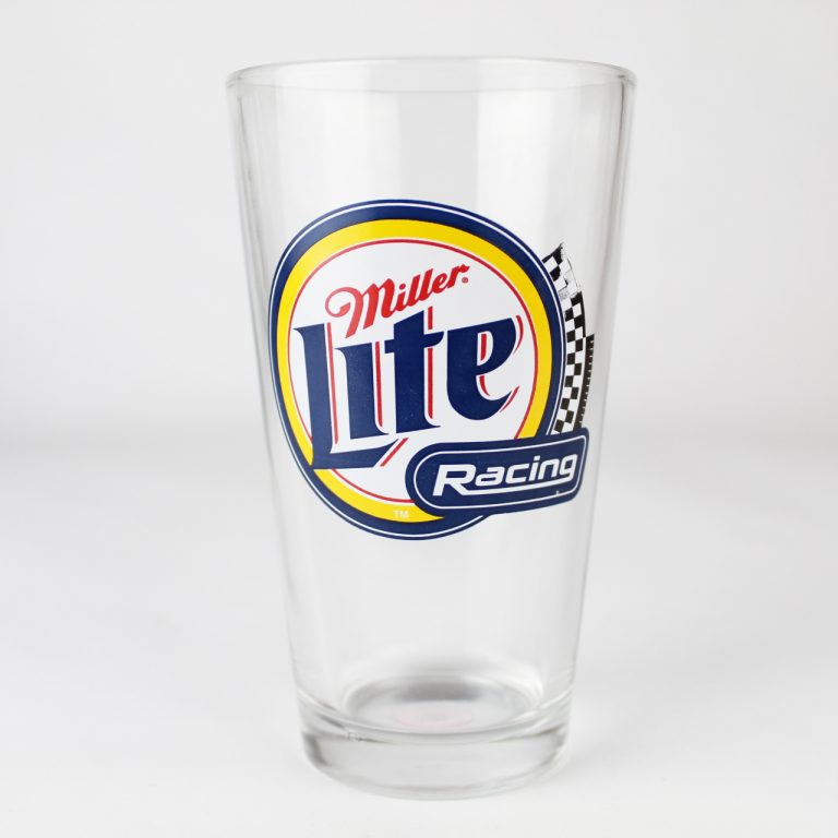 Beer Pint Glass - Miller Lite Racing 1999 Logo - Display Shack