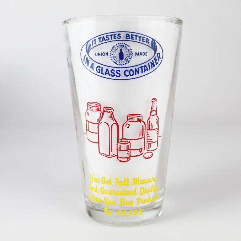 Pint Glass - 1950s Measuring Glass "It taste better in a glass ...
