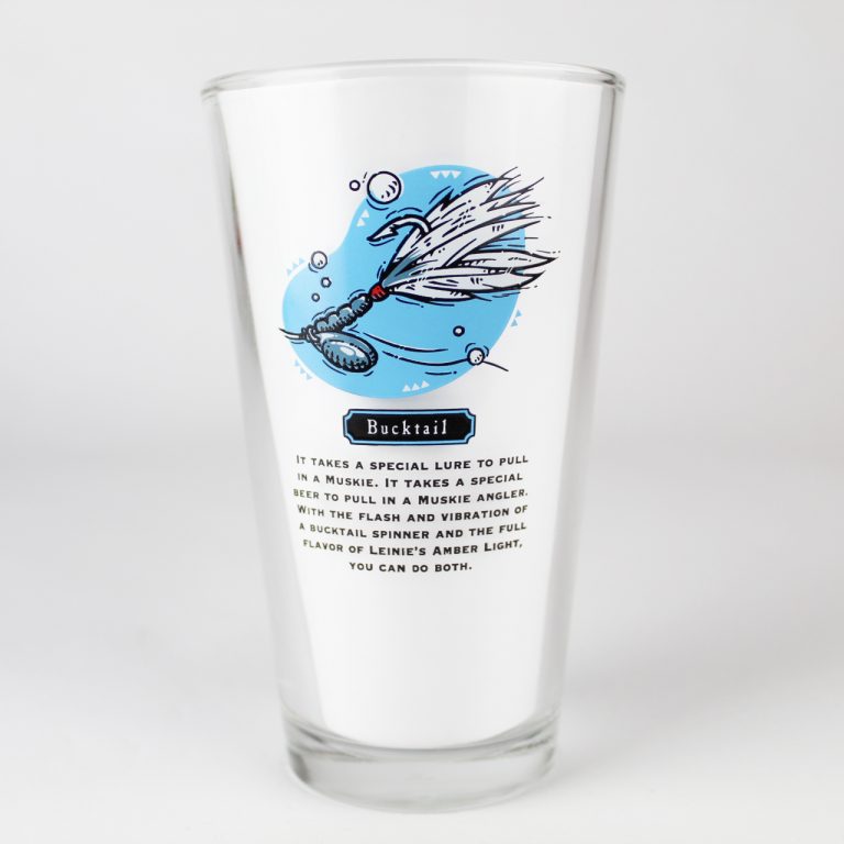 Beer Pint Glass - Leinenkugel's Amber Light - Bucktail - Fishing ...