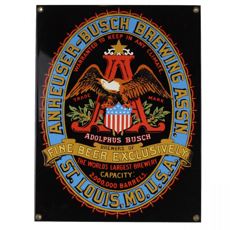 Porcelain Enameled Sign - Anheuser-Busch Brewing Ass'n.