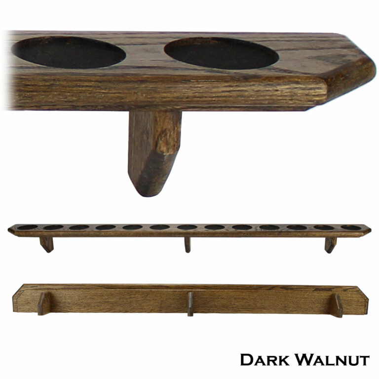 Beer Pint Glassware Display Shelf - 13 Place Solid Oak