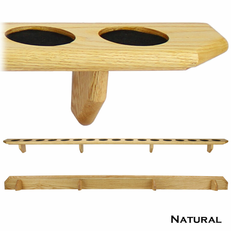 Beer Pint Glassware Display Shelf - 17 Place Solid Oak