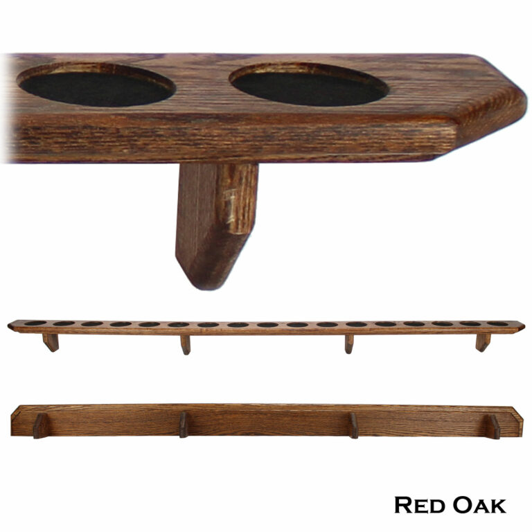 Beer Pint Glassware Display Shelf - 17 Place Solid Oak